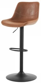 Barová židle hnědá ekokůže kov černý AUB-714