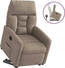Zvedací polohovací křeslo taupe tkanina z mikrovlákna 3303087