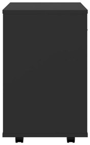 Skříňka na kolečkách černá 46 x 36 x 59 cm dřevotříska - Default Title