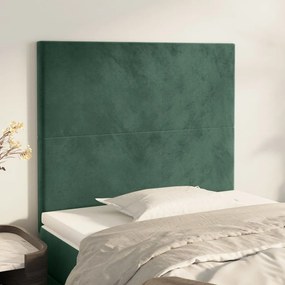 Čelo postele tmavě zelené 80x5x118/128 cm sametové 3116085