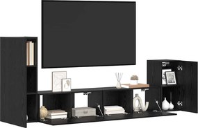 Nástěnná skříň na TV 3 ks Černý dub Kompozitní dřevo 3393478
