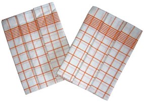 Utěrka Negativ Egyptská bavlna 50x70 bílá/oranžová 3 ks