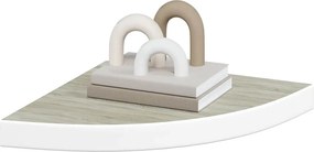 Nástěnné rohové police 4 ks dub a bílé 35 x 35 x 3,8 cm MDF 326641