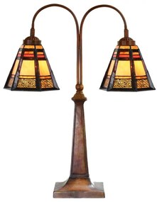 Stolní lampa Tiffany na 2 žárovky Maycee – 48x19x64 cm