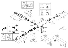 GROHE 34666000 - Termostatická lékařská baterie DN 15 lesklý chrom