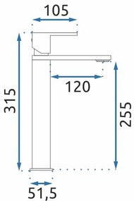 Umyvadlová baterie FLIP | chrom vysoká