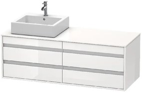 Duravit Ketho - Umyvadlová skříňka 496x1400x550 mm, levá, 4 zásuvky, lesklá bílá KT6657L2222