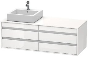Duravit Ketho - Umyvadlová skříňka 50x140x55 cm, levá, 4 zásuvky, lesklá bílá KT6657L2222