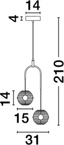 Závěsné LED svítidlo NOVA LUCE LAS 20W 3000K 9009138