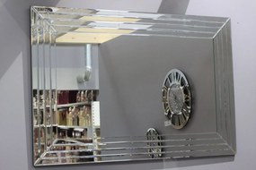 Stříbrné obdélníkové zrcadlo 3D 120cm
