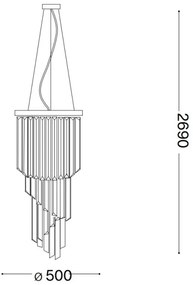 Ideal Lux - Křišťálový lustr na lanku CARLTON 12xE14/40W/230V pr. 50 cm chrom