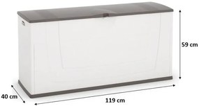 KIS KARISMA 200L skladovací box 119x40x59cm bílá/šedá