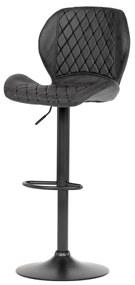 Židle barová, černá COWBOY látka, černá podnož - AUB-431 BK3