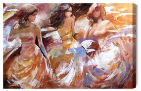 Obraz Tři Mladé Ženy Nedostatek Nedostatek Plátno Canvas 100x70