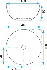 Rea Erica, umyvadlo na desku 400x400x145 mm, bílá lesklá, REA-U0602