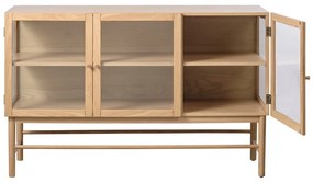 Vitrína z dubového dřeva v přírodní barvě 88x140 cm Elba – Unique Furniture