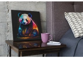 Obraz na plátně - barevná Panda FeelHappy.cz Velikost obrazu: 140 x 140 cm
