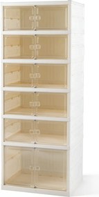 Costway 6Patrový botník pro 12 párů bot s magnetickými dvířky Volně stojící