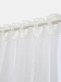 Sinsay - Poloprůhledná záclona na řasící pásce s bambulkami - bílá