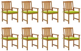 Zahradní židle s poduškami 8 ks masivní akáciové dřevo,  3078177