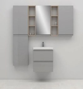 Cersanit - SET skříňka + umyvadlo, šedý lesk, Moduo 60, S801-222-DSM