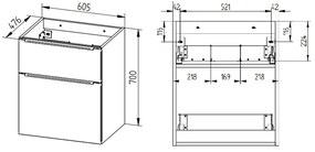 Mereo Mailo koupelnová skříňka 61 cm antracit CN530S
