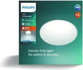 Philips Shan bílá / Přisazené svítidlo / LED / senzor pohybu / 12W / 1