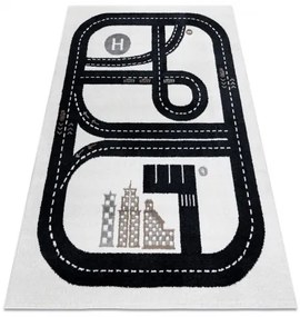 Dětský kusový koberec FUN Závodní dráha Město krémový Rozměr: 280x370 cm