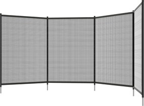Outsunny Zahradní plot do jezírka, 365 x 126 cm, sada 4 dekorativních plotů kolem bazénu s možností nožního opření pro terasu, balkon, síťovaný, černý