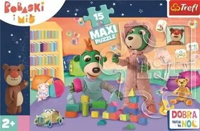 Trefl - Puzzle - Dobrou noc, Treflíci: Veselý svět detí MAXI / 15 dílk