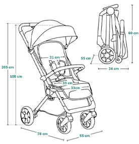 Lionelo - Sportovní kočárek CLOE černá/zlatá