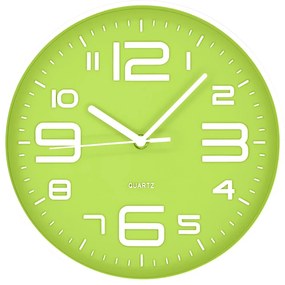 Postershop Nástěnné hodiny: Zeleno-bílé - 25 cm