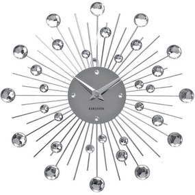 OnaDnes -20% Time for home Stříbrné kulaté nástěnné hodiny Nessi 30 cm