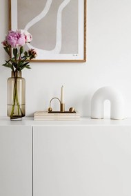 ferm LIVING Stolní lampa Vuelta White, bílá barva, sklo, kov