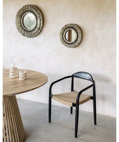 Béžovo-černá zahradní židle z eukalytového dřeva Kave Home Glynis