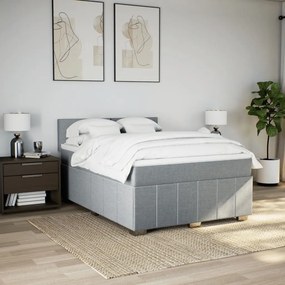 Box spring postel s matrací světle šedá 160 x 200 cm textil 3289412