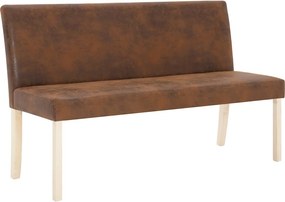 Lavice 139,5 cm hnědá umělá semišová kůže 281333