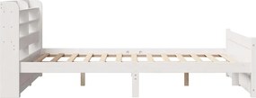 Rám postele s čelem bez matrace bílý 140x190 cm 3306755