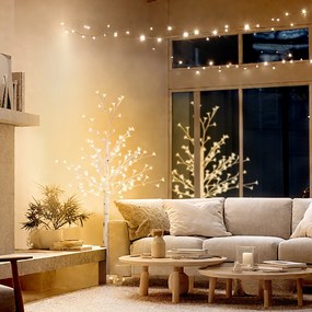 HOMCOM Umělý strom, umělý sakurovník, s 120 LED, 3 úrovně jasu, teplá bílá, realistická kůra, 21 x 150 cm