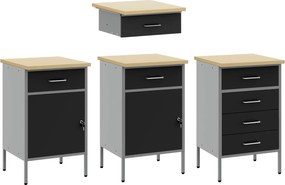 Sada pracovní skříně se zásuvkou s úložištěm 10 ks Černá 3321480