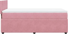 Box spring postel s matrací růžová 90x200 cm samet 3289937