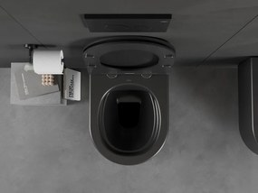 Mexen Sofia wc mísa Rimless s pomalu klesající deskou slim, duroplast, černý mat - 30541085
