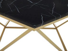 Konferenční stolek s mramorovým efektem černý/zlatý MALIBU Beliani