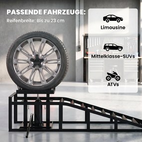 HOMCOM sada 2 hydraulických ramp, nosnost 3 tuny, nastavitelná výška 23–32,5 cm, pro pneumatiky do 23 cm, zvedací rampy pro výměnu oleje do garáže a …