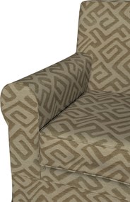 Potah na křeslo IKEA Ektorp Jennylund barva béžová látka pletený vzor, vzorované