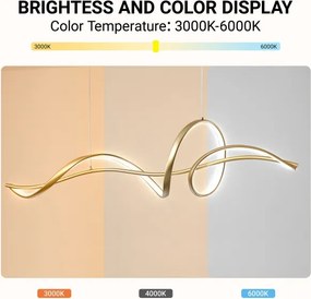 Brilagi - LED Stmív. lustr na lanku SIGNATURE LED/55W/230V 120x23 cm zlatá + DO