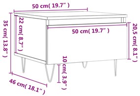Konferenční stolek lesklý bílý 50 x 46 x 35 cm kompozitní dřevo