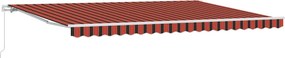 Stahovací markýza Oranžová a hnědá 500 x 300 x 165 cm 3331219