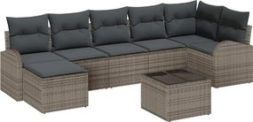 Set pohovek 8 ks Šedá polyratan 3354808