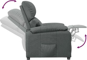 Polohovací křeslo tmavě šedé textil 340178